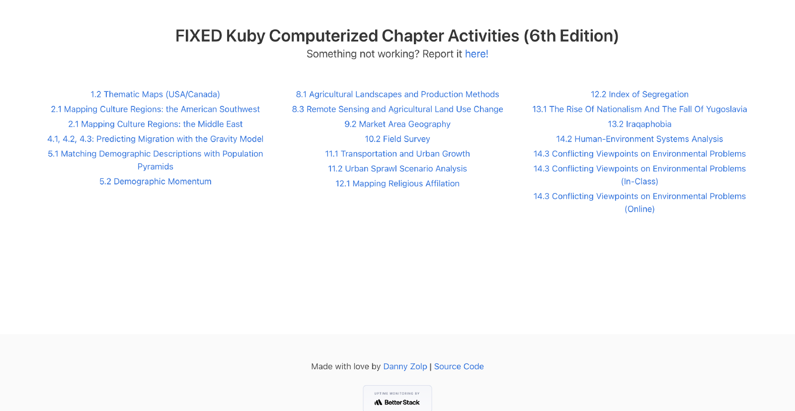 Fixed Kuby Activities - Danny Zolp / Portfolio